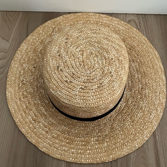 Urban Outfitters | Accessories | Urban Outfitters Flat Brim Straw Hat ...
